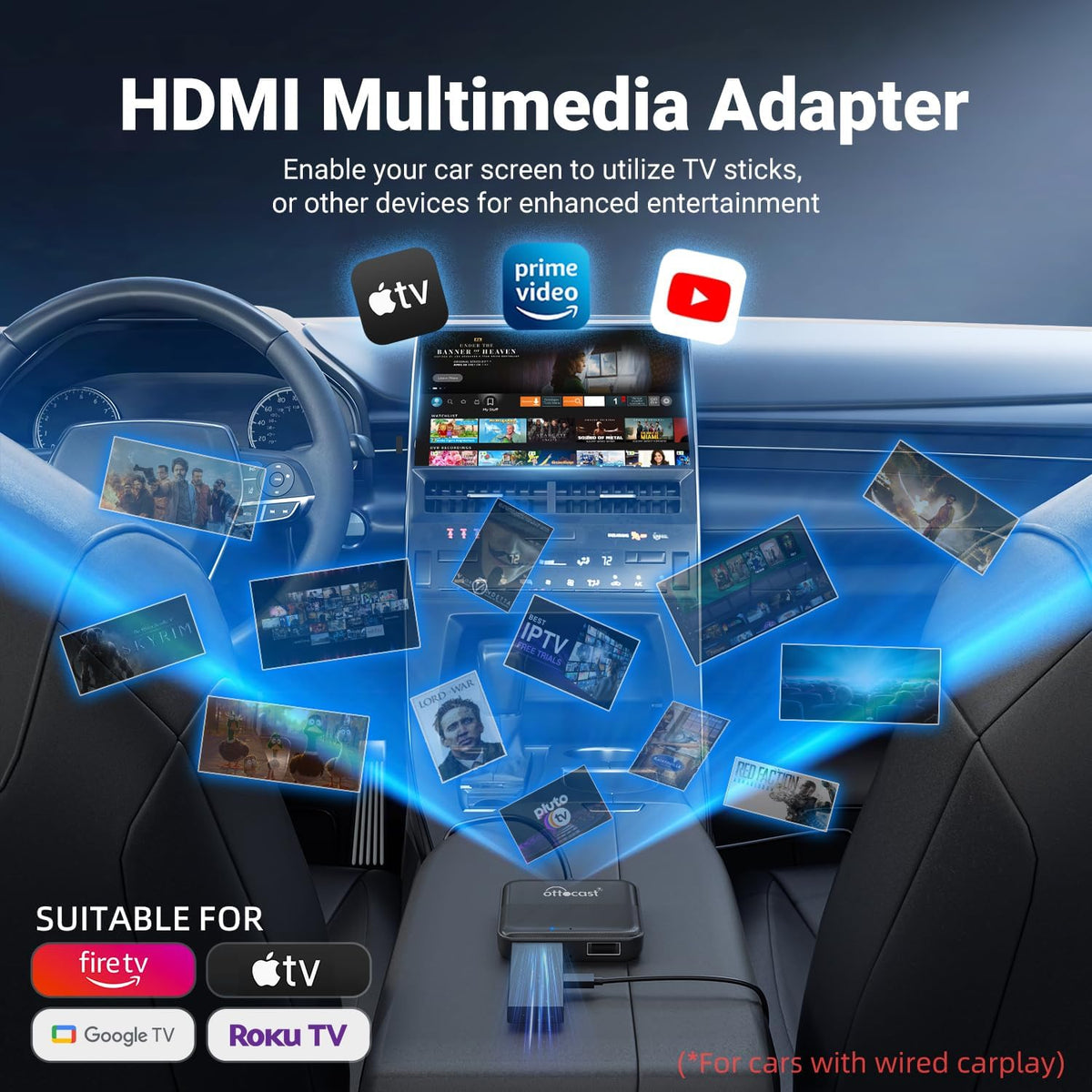 Car TV Mate - HDMI Multimedia & Wireless CarPlay Adapter